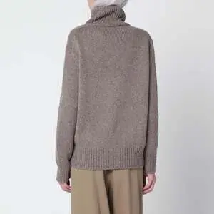 THE ROW Plira Taupe Cashmere Turtleneck Sweater