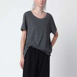 THE ROW Dera Charcoal Melange Cotton Jersey T-shirt - Grey