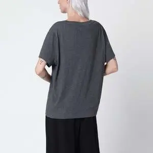 THE ROW Dera Charcoal Melange Cotton Jersey T-shirt