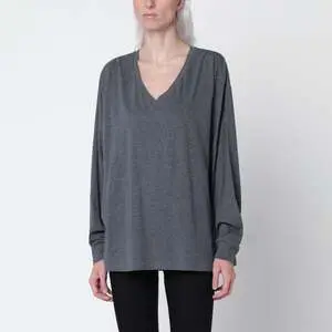 THE ROW Birket Charcoal Melange Cotton T-shirt - Grey