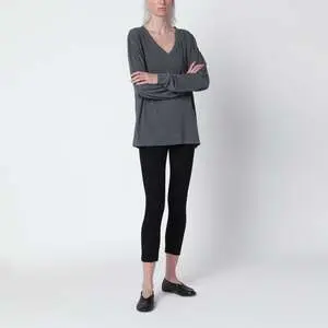 THE ROW Birket Charcoal Melange Cotton T-shirt