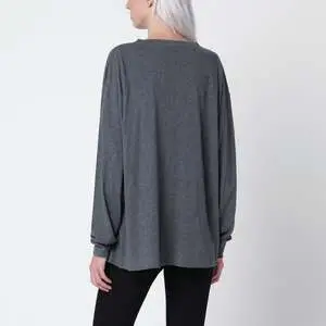 THE ROW Birket Charcoal Melange Cotton T-shirt