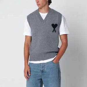 AMI Paris De Coeur Vest In Wool