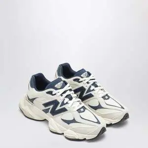 NEW BALANCE 9060 Navy And Linen Mesh And Suede Sneakers - Beige