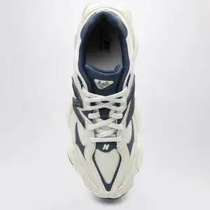 NEW BALANCE 9060 Navy And Linen Mesh And Suede Sneakers - Beige