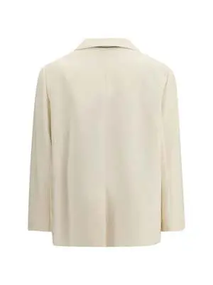 Brunello Cucinelli Fluid Twill Jacket In Viscose And Linen With Monile - Multicolor