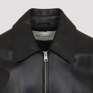AMI Paris Zipped Leather Jacket