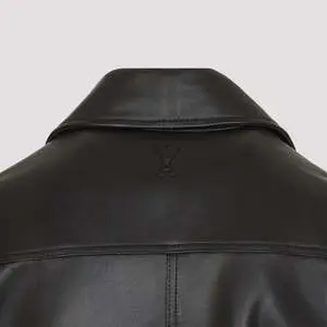 AMI Paris Zipped Leather Jacket