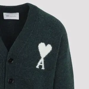 AMI Paris Adc Cardigan - Green