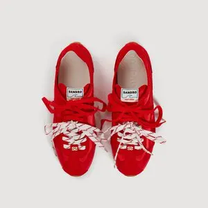 Sandro Light Wave Suede Sneakers
