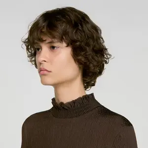 Sandro Smocked T-shirt With Ruffle Collar