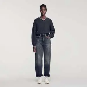 Sandro Braided V-neck Sweater