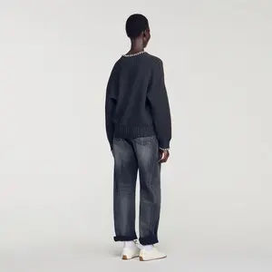 Sandro Braided V-neck Sweater