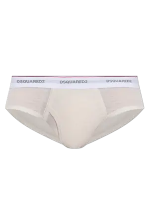Dsquared2 Wool Briefs With Logo - Cream