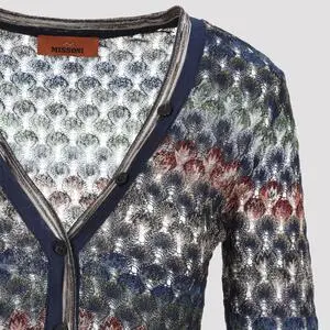Missoni Metallic Striped Openwork Knit Sweater - Multicolor