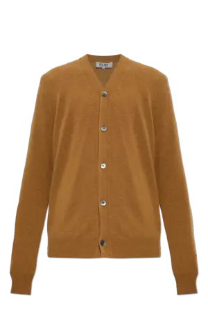 Play Comme Des Garcon Wool Cardigan With Logo Patch