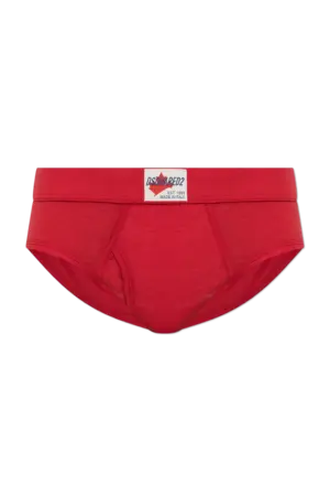 Dsquared2 Wool Briefs With Logo - Red