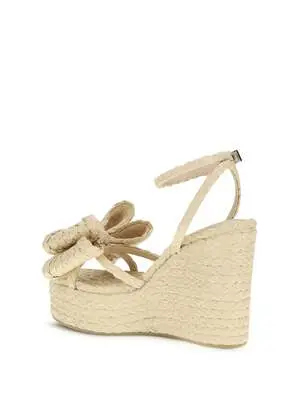 Mach & Mach Le Cadeau Raffia Wedge Sandals