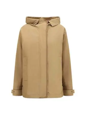 Moncler Hooded Jacket With Logo Patch