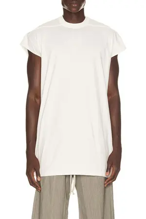 Rick Owens Jumbo Short Sleeve Tee In White - Milk