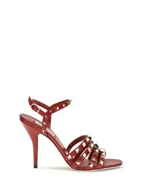 Valentino Garavani Rockstud Kidskin Sandals - Red