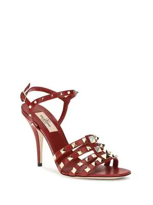 Valentino Garavani Rockstud Kidskin Sandals - Red
