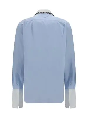 Prada Jewel-embellished Collar Shirt - Blue