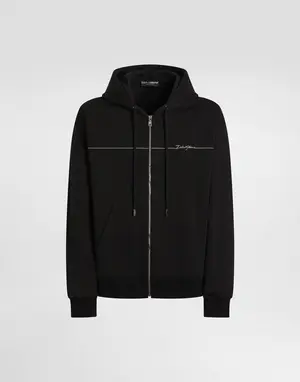Dolce & Gabbana Cotton Hooded Sweatshirt - Black