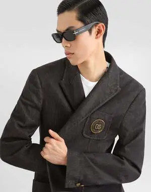Dolce & Gabbana Single-breasted Portofino Denim Jacket With Patch