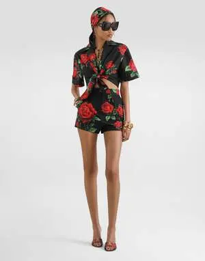 Dolce & Gabbana Rose-print Poplin Shirt - Multicolor
