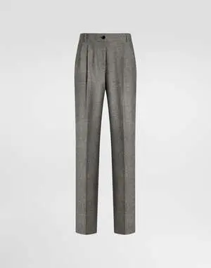 Dolce & Gabbana Glen Plaid Flannel Trousers