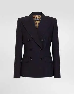Dolce & Gabbana Turlington Double-breasted Jacket In Pinstripe Wool