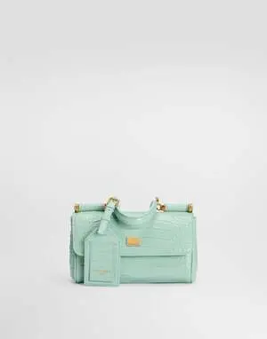 Dolce & Gabbana Mini My Sicily Handbag In Alligator - Azure