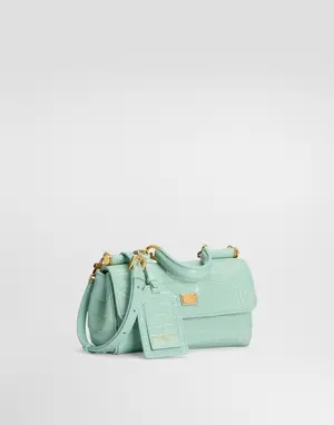 Dolce & Gabbana Mini My Sicily Handbag In Alligator - Azure