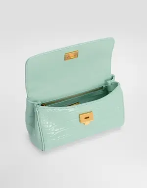 Dolce & Gabbana Mini My Sicily Handbag In Alligator - Azure