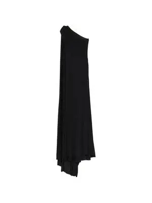 Naeem Khan One-shoulder Cape-detail Gown - Black