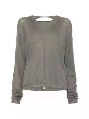 Rick Owens Slashed Wool T-shirt - Grey