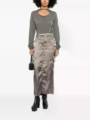 Rick Owens Slashed Wool T-shirt - Grey