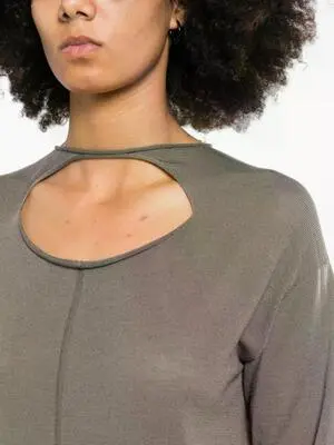 Rick Owens Slashed Wool T-shirt - Grey