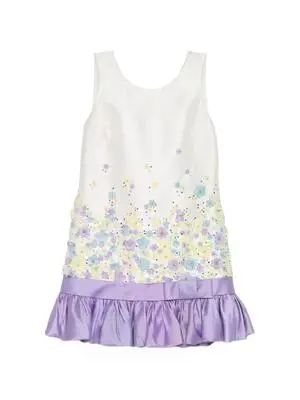 Viktor & Rolf Floral-appliqué Ruffled Dress - White