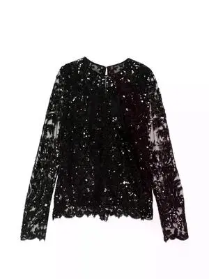 Naeem Khan Sequin-embellished Long-sleeve Top