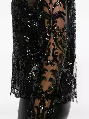 Naeem Khan Sequin-embellished Long-sleeve Top
