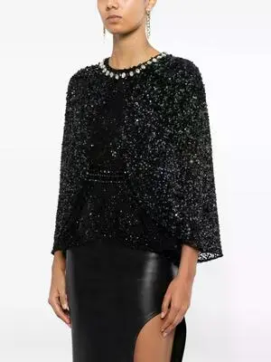 Jenny Packham Sequin-embellished Capelet Jacket