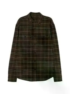 Burberry Check Wool Flannel Overshirt - Brown