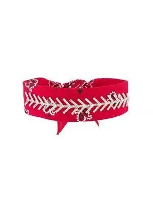 Fallon Jewel Embellished Bandana Choker - Red