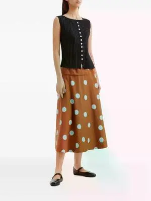 Free People Ribbed-knit Button-front Top - Black