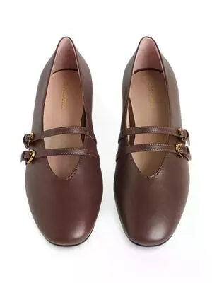 COCCINELLE Risako Double-strap Leather Ballet Flats