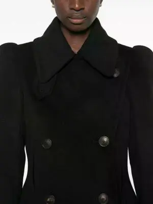 7 For All Mankind Double-breasted Puff-shoulder Jacket