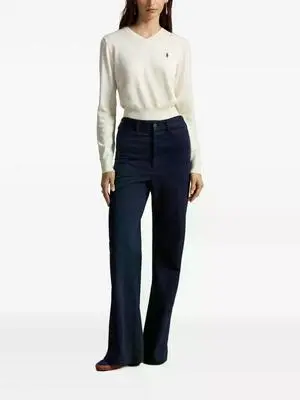 Polo Ralph Lauren Cotton-blend Shrunken V-neck Jumper