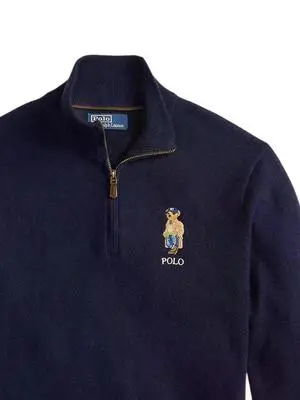 Polo Ralph Lauren Polo Bear Wool Quarter-zip Sweater - Blue